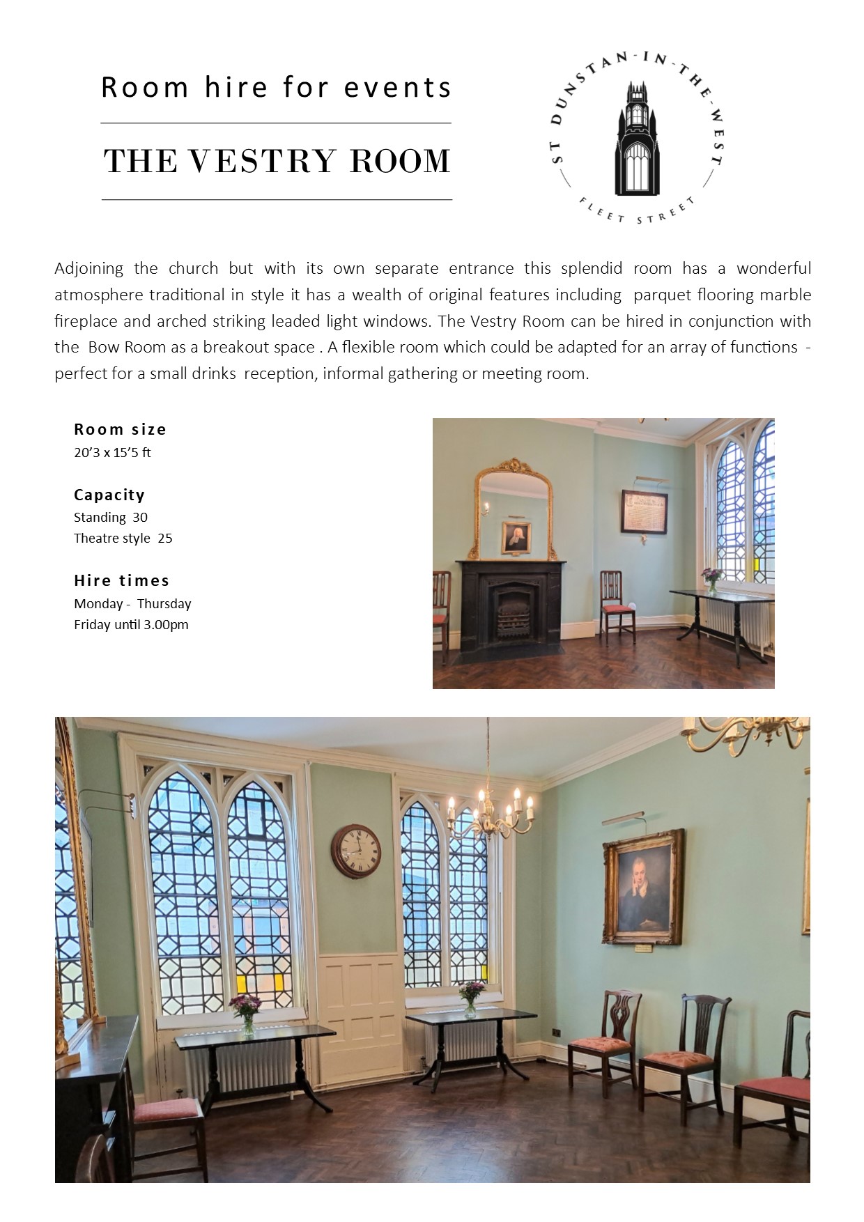 Venue Hire | St Dunstan in the West