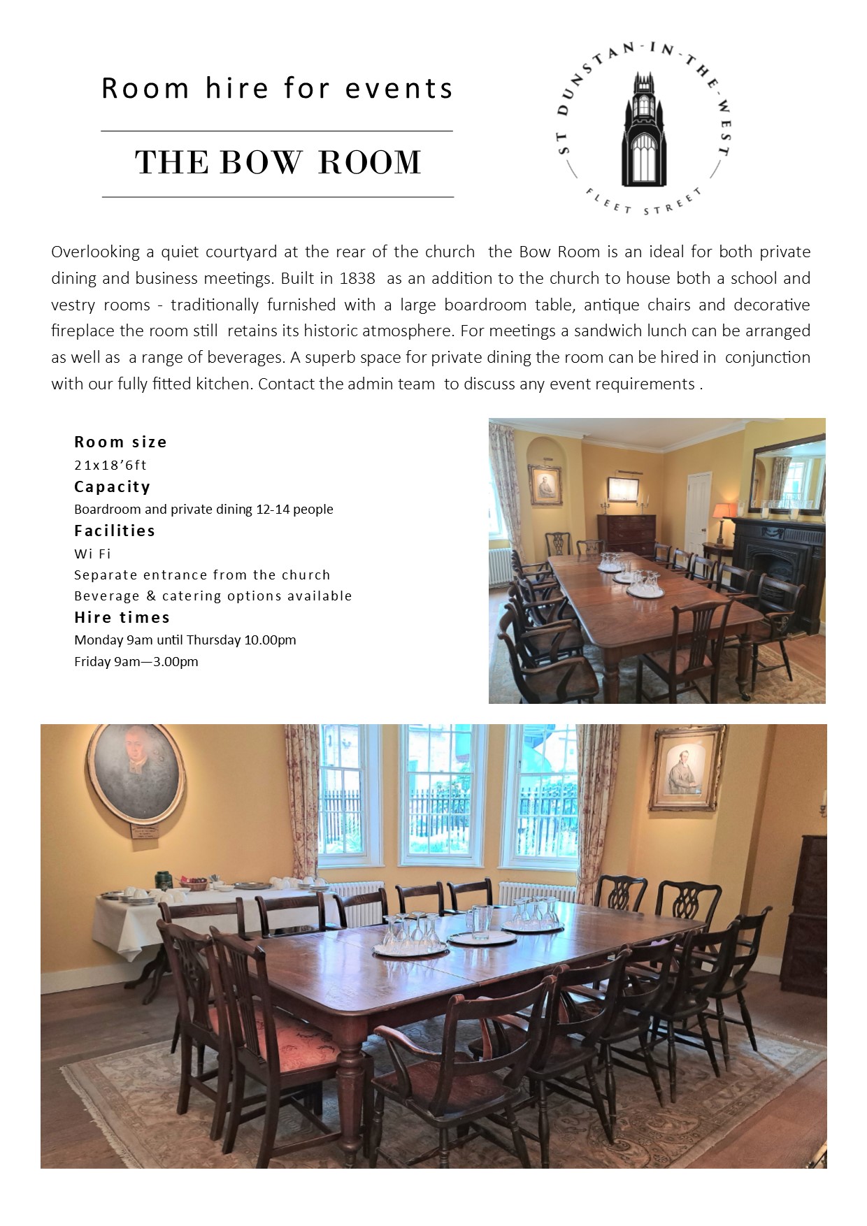 Venue Hire | St Dunstan in the West